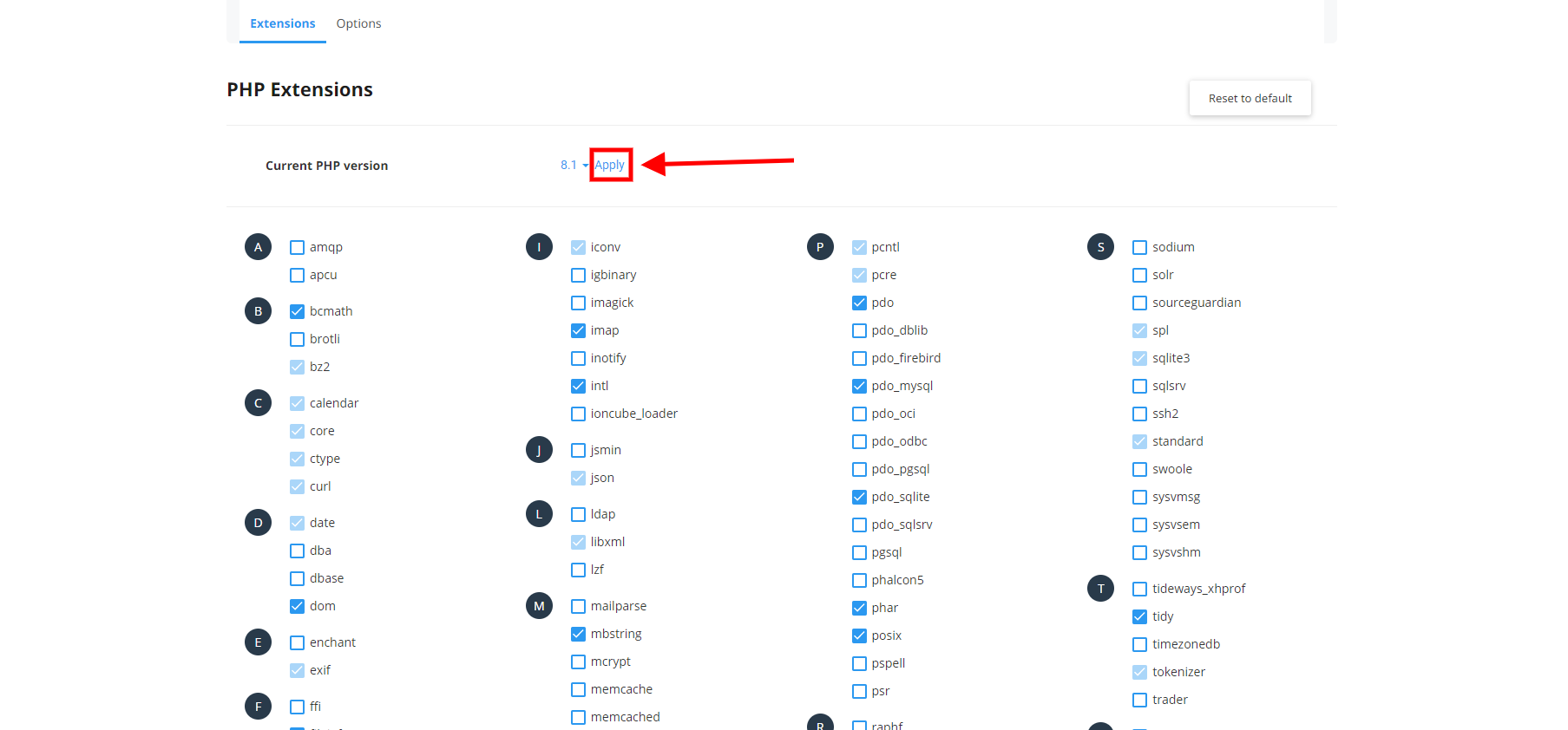 How to use the php selector in Direct Admin - NivaCity