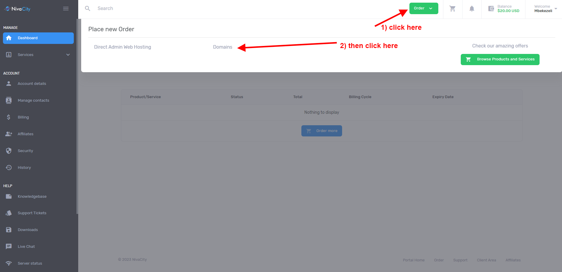 How to Register a Domain on Behalf of your Client - NivaCity